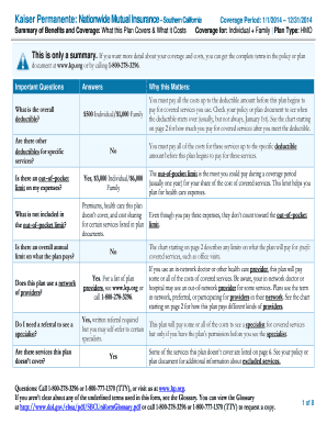 Fillable Online Kaiser Permanente: Nationwide Mutual Insurance Southern ...