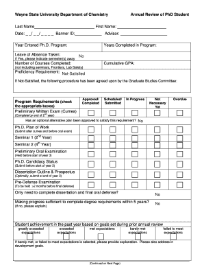 Fillable Online chem wayne Example annual review form - Wayne State University Fax Email Print ...