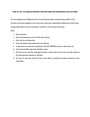 Fillable Online How to fill the annual property return form for ...
