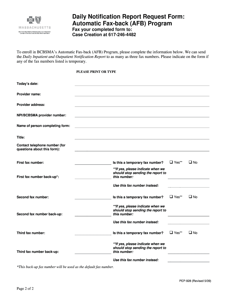 Fillable Online Daily Notification Report Request Form Fax Email Print - pdfFiller