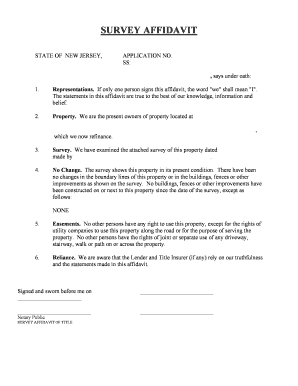 Fillable Online Survey Affidavit - The Judicial Title Insurance Agency LLC Fax Email Print ...