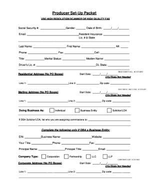 Fillable Online Producer Set-Up Packet - iPipeline Fax Email Print ...