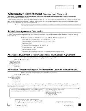 Fillable Online Alternative Investment Transaction Checklist Fax Email ...