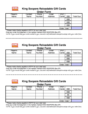 Fillable Online Order Form-King Soopers Fax Email Print - pdfFiller