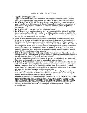 COLORADO UCC-1 INSTRUCTIONS 1. Type The Form In Upper ... - Fill and ...