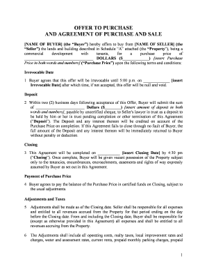 Fillable Online AND AGREEMENT OF PURCHASE AND SALE Fax Email Print ...