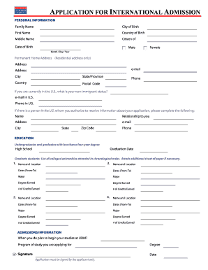 Fillable Online udmercy Application for international admission ...