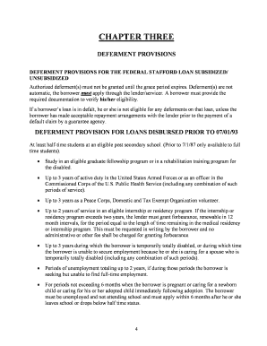 Fillable Online DEFERMENT PROVISIONS Fax Email Print - pdfFiller