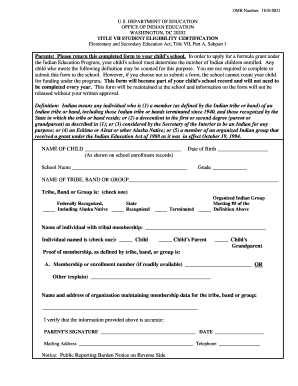 Title VII Student Eligibility Certification - 506 Form - Hayward ...