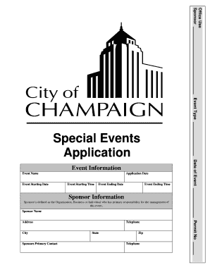 Fillable Online Printable Special Event Application - City of Champaign ...