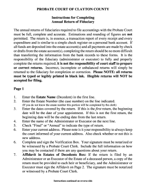 Fillable Online Annual/Final Return of Personal Representative of ...