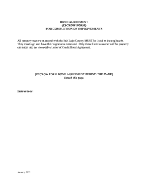 Fillable Online BOND AGREEMENT Fax Email Print - pdfFiller