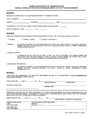 Fillable Online dot ga Vegetation Management Schedule Form ...