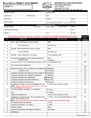 Fillable Online Fd2021 2011 billing & permit statement - Bakersfield ...
