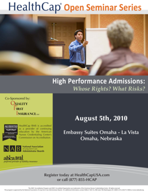 Fillable Online High Performance Admissions: - Quality First Insurance ...