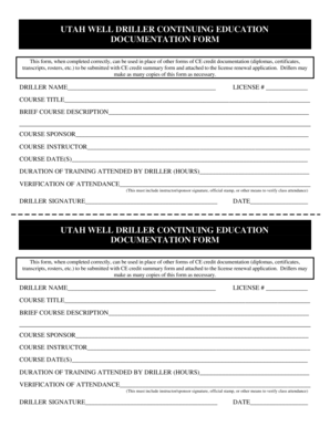 Fillable Online nrwrt1 nr state ut Utah well driller continuing ...