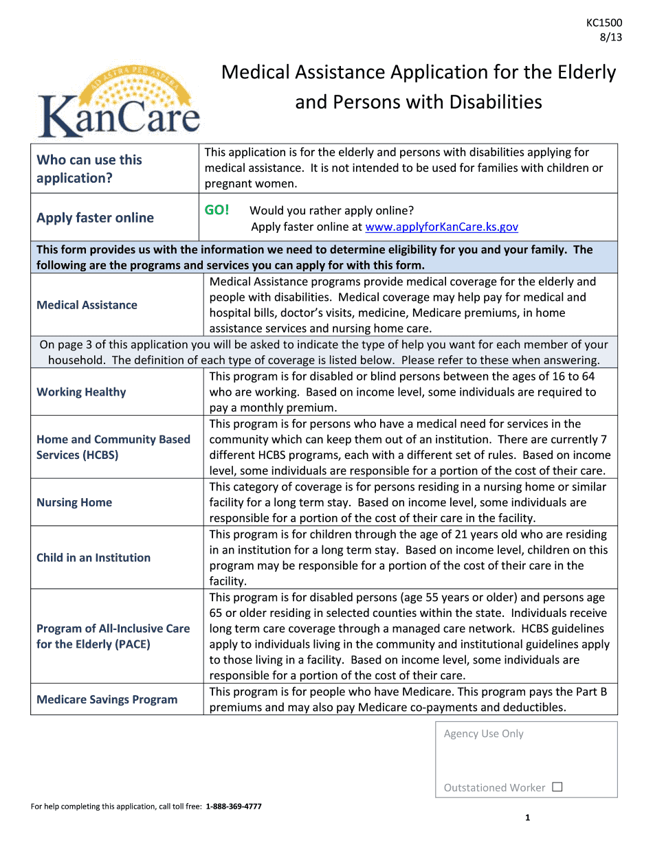 KS KanCare KC1500 Form: The Basics