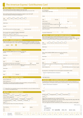Fillable Online American Express Business Gold Card Application Form ...