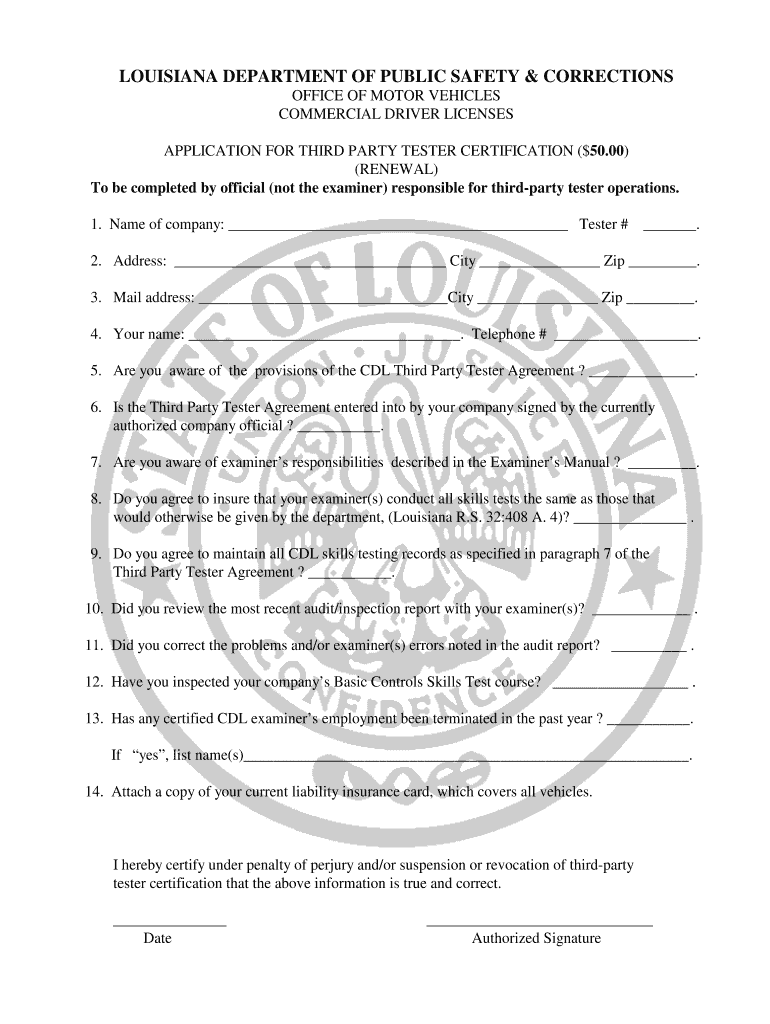 Fillable Online Application for Third Party Tester Certification ...