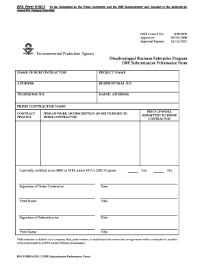 Fillable Online state tn DBE Subcontractor Performance Form - TN.gov ...