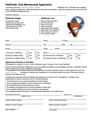 Fillable Online Pathfinder Application Packet Fax Email Print - pdfFiller