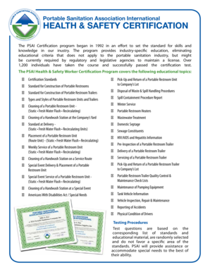 Fillable Online psai Certification Brochure and Registration Forms ...