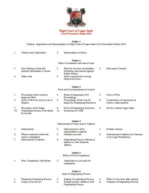 Fillable Online High Court of Lagos State Fax Email Print - pdfFiller