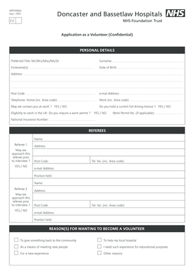 Fillable Online dbh nhs Application form - Doncaster and Bassetlaw ...