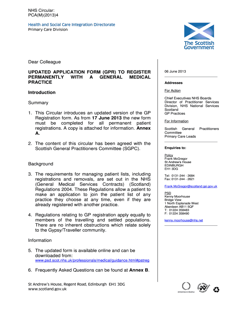 Fillable Online UPDATED APPLICATION FORM (GPR) TO REGISTER PERMANENTLY ...