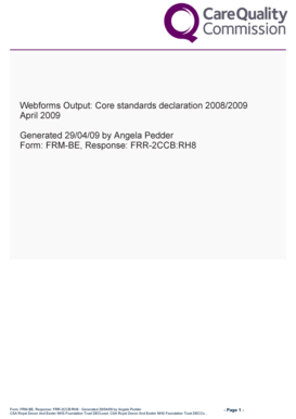 Fillable Online rdehospital nhs Core standards declaration form 2008/ ...