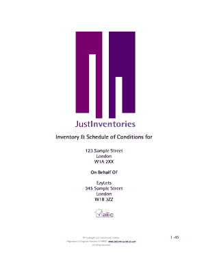 Fillable Online Inventory & Schedule of Conditions for Inventory ...
