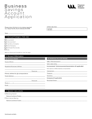 Fillable Online lll org Business Savings Acct Application-Fillout ...