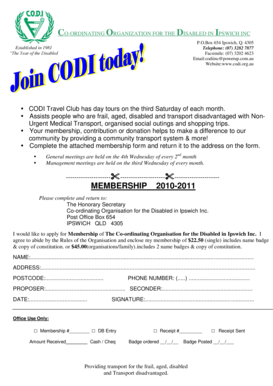 Fillable Online codi org Membership Form - CODI - codi org Fax Email ...