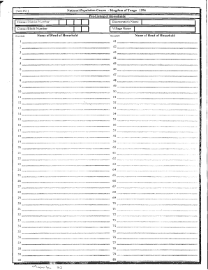 Fillable Online waikato ac Tonga 1986 Enumeration Form Fax Email Print ...