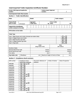 Fillable Online Used Imported Trailer Inspection Certificate - RVCS Fax ...