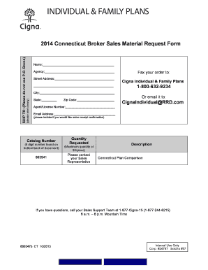 Fillable Online 866347b 2014 CT Broker Material Request Form Fax Email ...