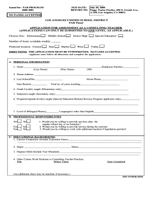 Fillable Online PAR Program Application Fax Email Print - pdfFiller