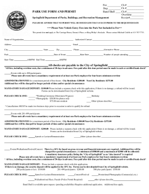 Fillable Online www3 springfield-ma PARK USE FORM AND PERMIT - City of ...