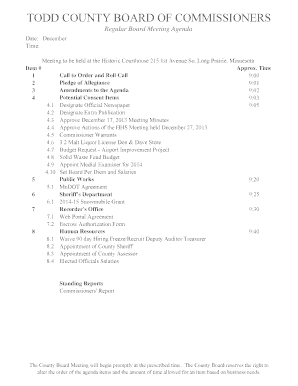 Fillable Online co todd mn 1 Designate Official Newspaper 9:05 4 - co ...