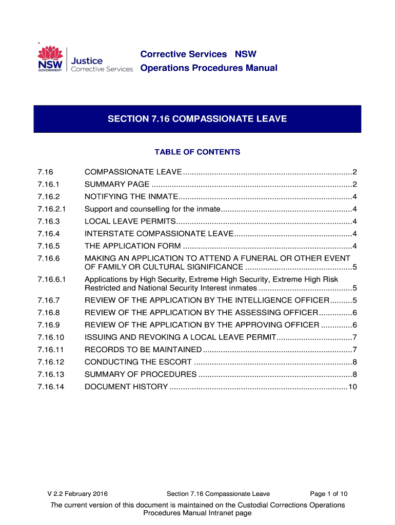 Fillable Online 16 COMPASSIONATE LEAVE Fax Email Print - pdfFiller