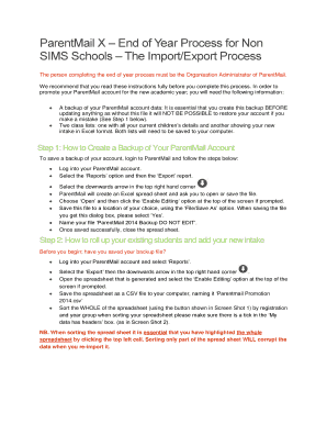 Fillable Online End of Year Process for Non SIMS Schools The Import ...