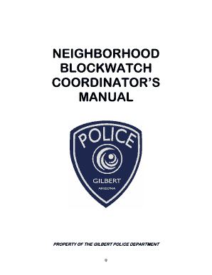 Fillable Online Neighborhood Block Watch - Town of Gilbert Fax Email ...