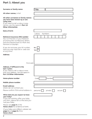 Fillable Online MA1 0414. Maternity Allowance Fax Email Print - pdfFiller