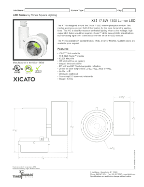 Fillable Online The X13 is designed around the Xicato LED remote ...