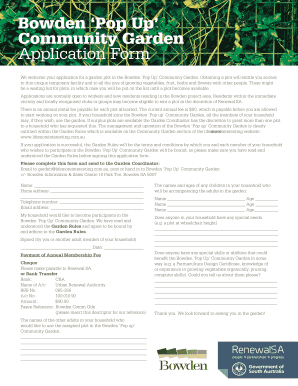Fillable Online Bowden Pop Up Community Garden Application Form Fax ...