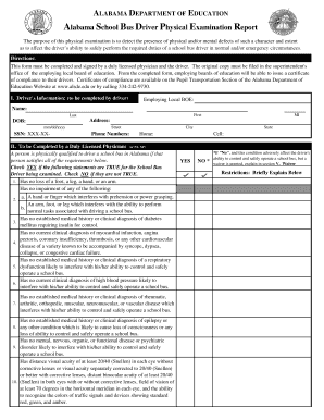 Fillable Online alsde BPhysicalb Examination bFormb - Alabama State ...