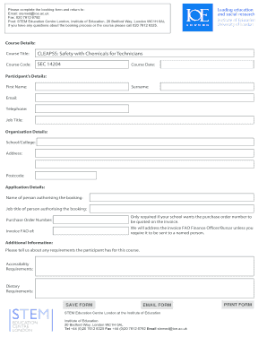 Fillable Online stemedlondon org CLEAPSS: Safety with Chemicals for ...
