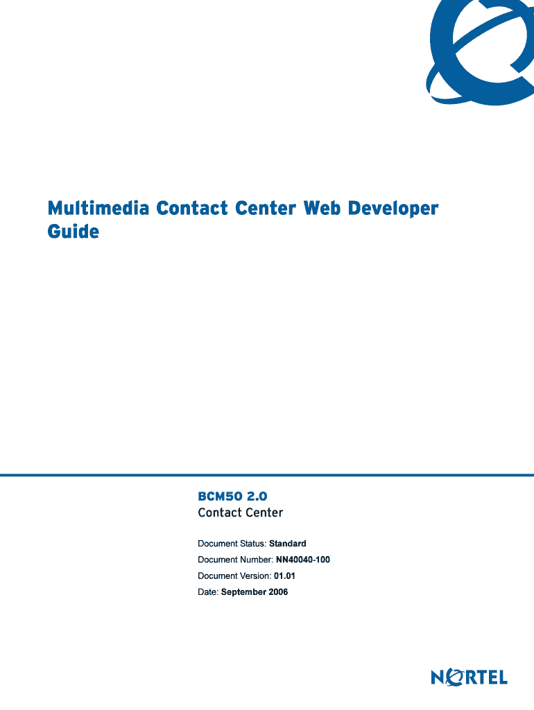 Fillable Online Multimedia Contact Center Web Developer Guide Fax Email ...