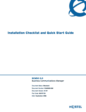 Fillable Online Installation Checklist and Quick Start Guide Fax Email ...
