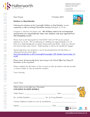 Fillable Online halterworth hants sch Please return to the office by 2 November - Halterworth ...